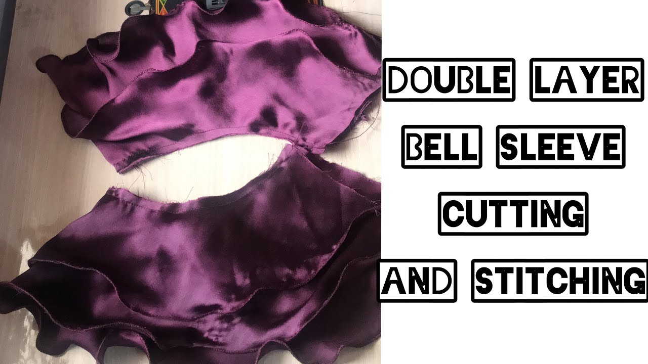 डबल लेयर अम्ब्रेला स्लीव/Double layer bell sleeve cutting and stitching ...