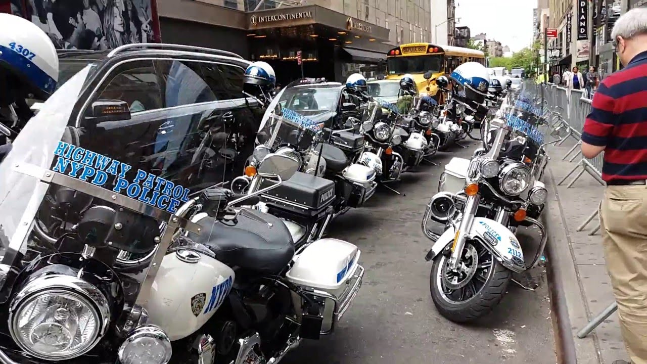 NYPD Highway Patrol Motorcycles Mobilized For Joe Biden Escort In ...