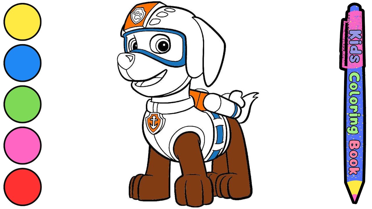 🐾 Let’s Color Zuma from Paw Patrol! 🚤 – Fun Kids Coloring Book - YouTube