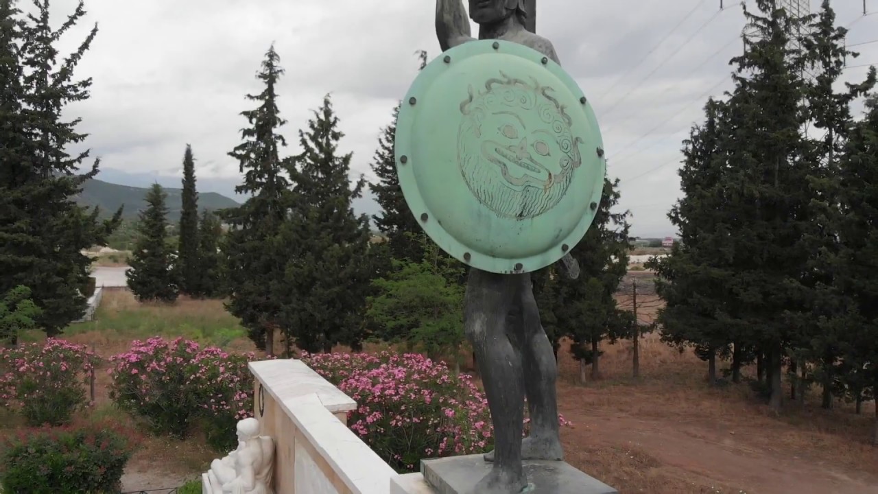 300 Spartans at the Hot Gates Drone Greece | Kolonos Hill - YouTube