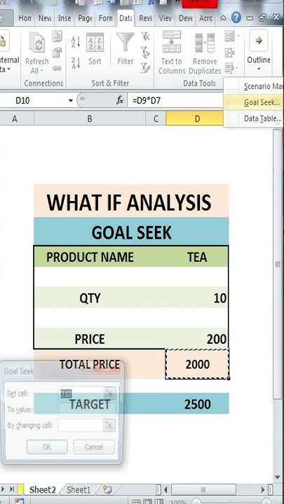 What If Analysis In Excel #exceltutorial #nkexcelclasses #short #excel - YouTube