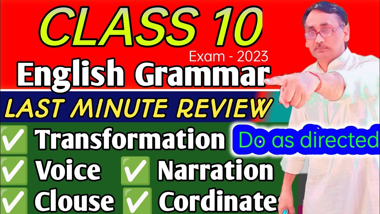 class 10 English grammar | do as directed type questions |Last minute ...
