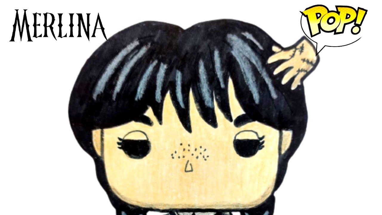 Cómo DIBUJAR a MERLINA FUNKO POP / How to DRAW MERLINA FUNKO POP - YouTube