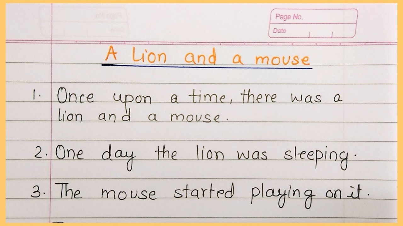 The lion and the mouse story 10 lines in english | 10 lines story with ...