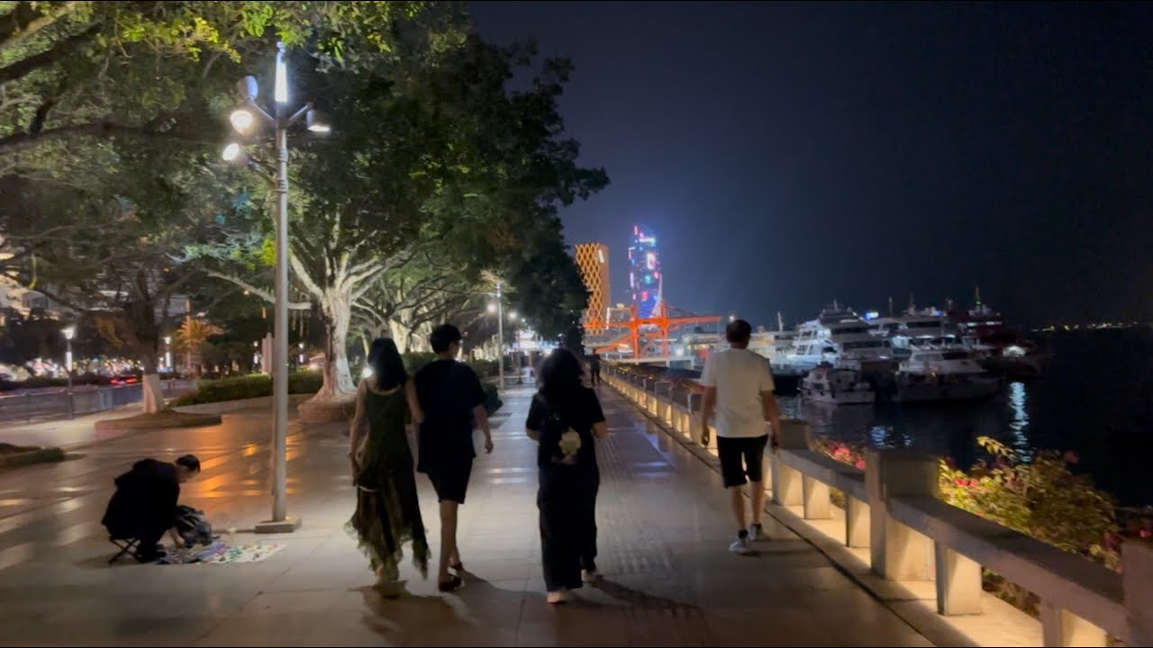 Night walk Xiamen ocean seaside [fujian province]|4k 厦门市🇨🇳 - YouTube