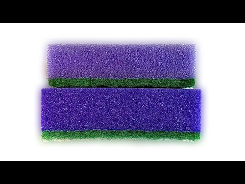 💜 ASMR 💜2 Different Powder Sponge Ripping + sponge slicing, squeezing ...