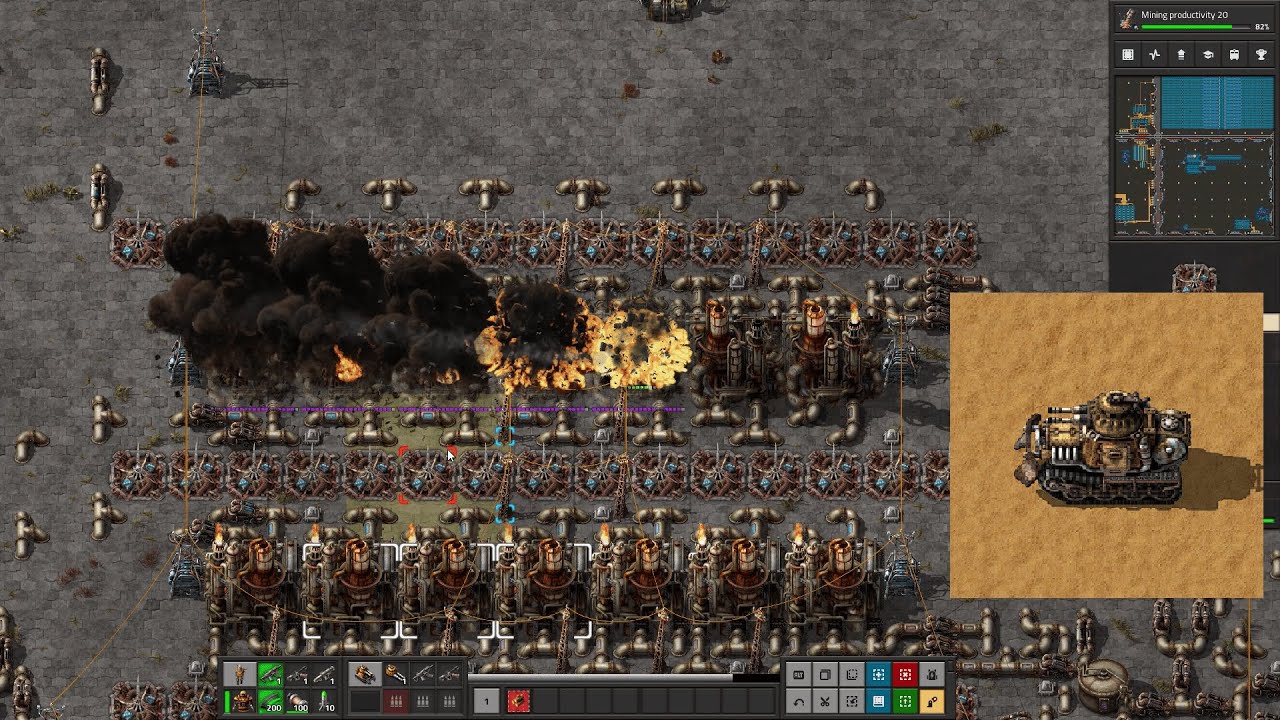 Factorio - Satisfying Tank Rampage Through My Megabase - YouTube