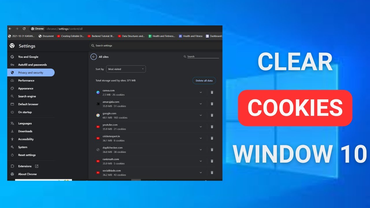 How to Clear Cookies in Window 10,11 - YouTube