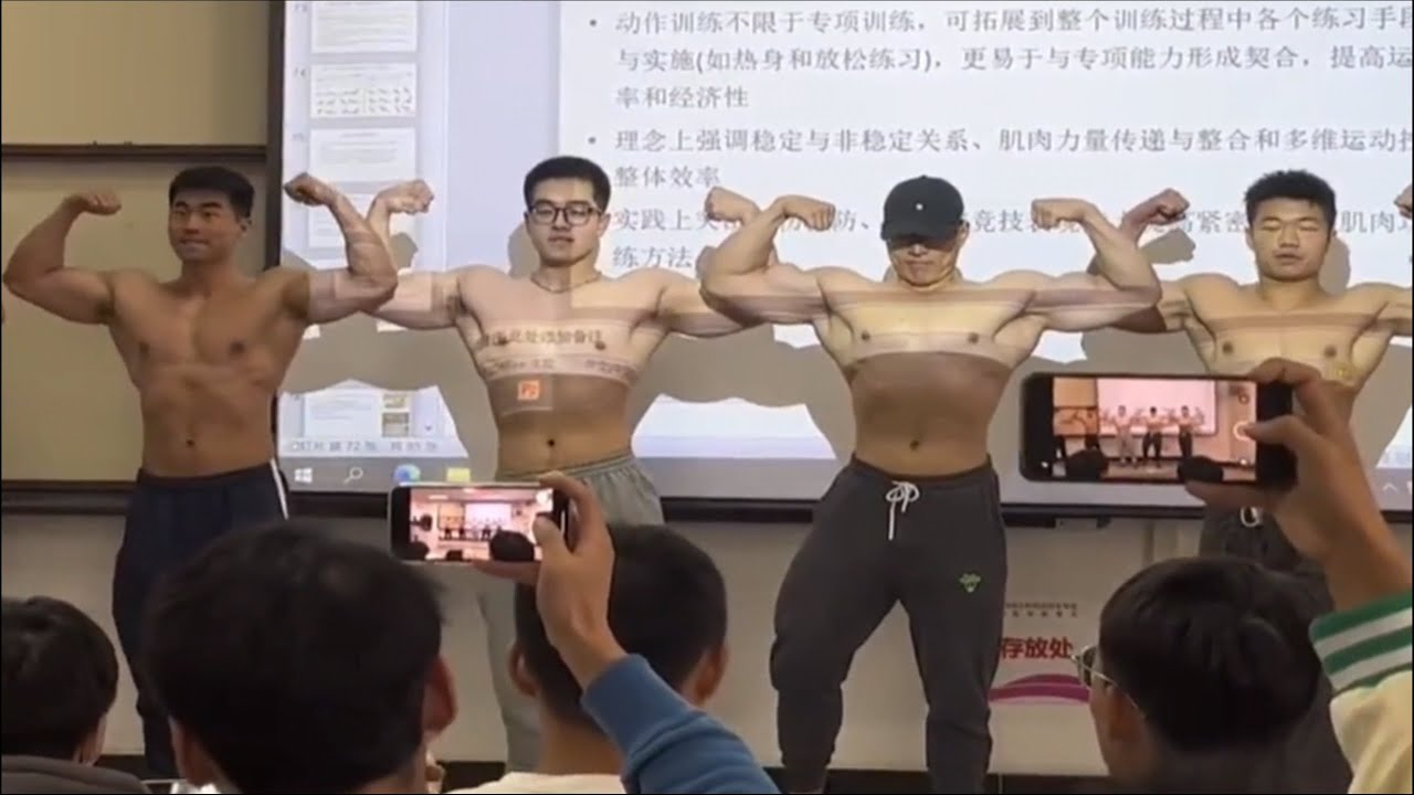 High school students show muscle.. - YouTube