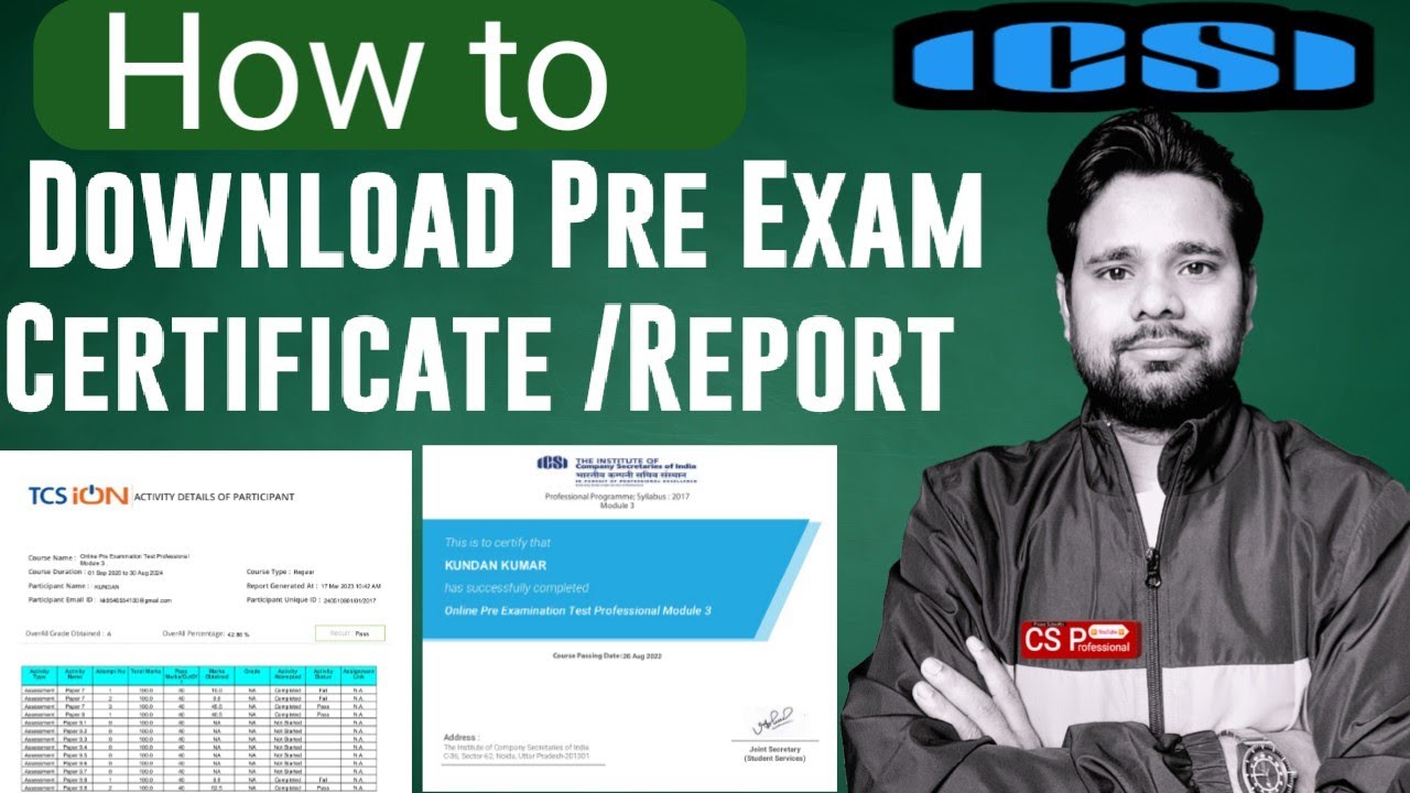 How to download Pre Exam certificate and Report - YouTube
