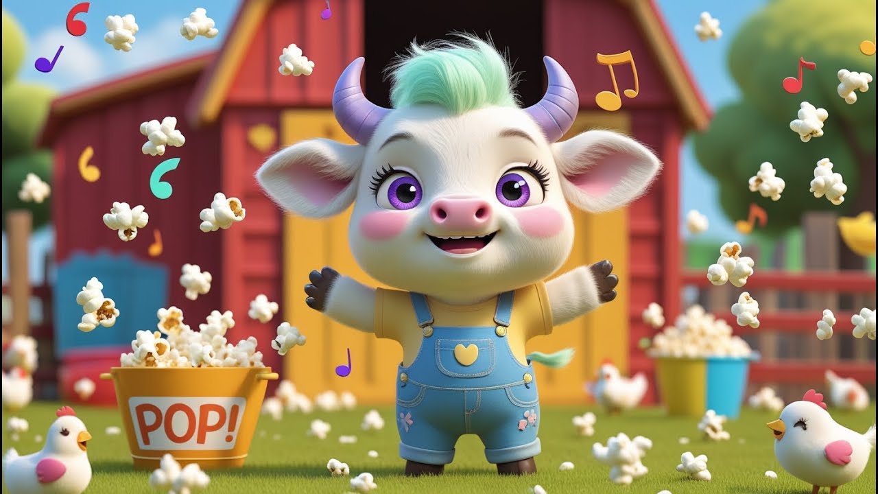 Tiny Moo’s Popcorn Party Song 🍿 | Fun Kids Song with Animal Friends - YouTube