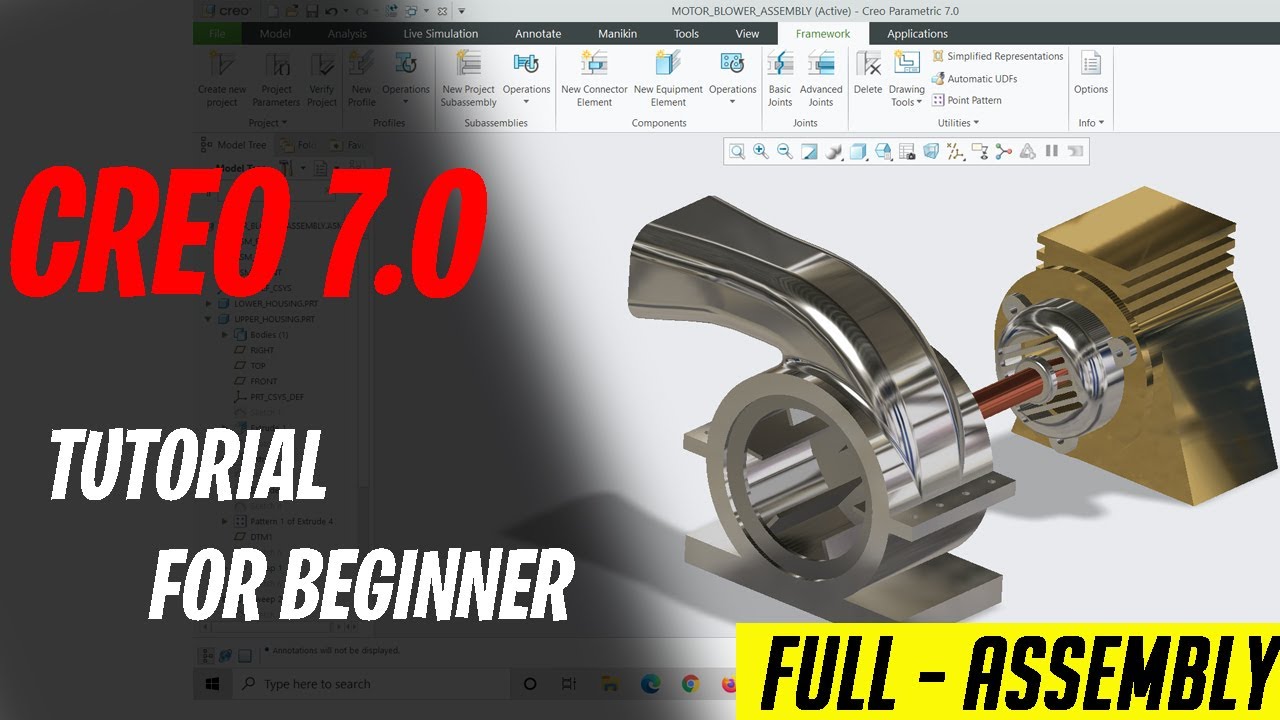 PTC CREO 7.0 TUTORIALS FOR BEGINNERS [COMPLETE COURSE] II CREO FULL ...