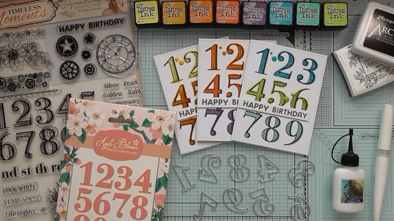 Masculine Numbers Birthday Cards :D - YouTube