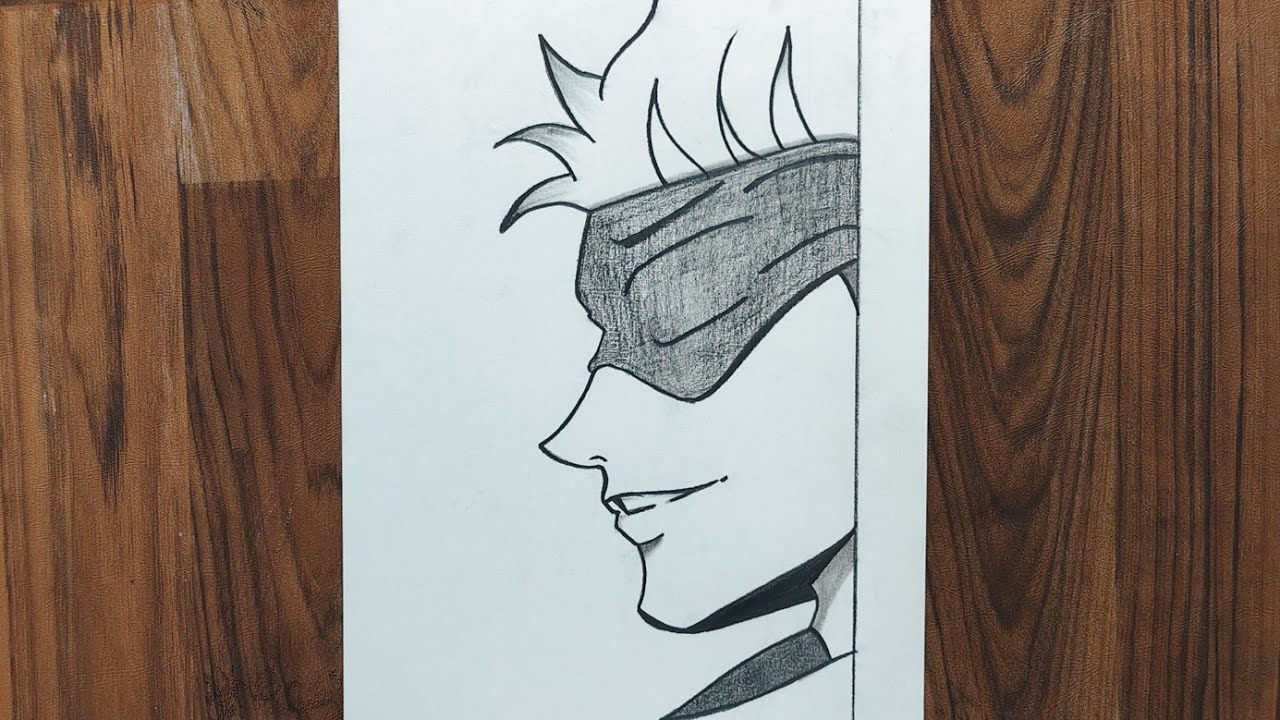 How to draw Gojo side view for beginners || step-by-step tutorial ...