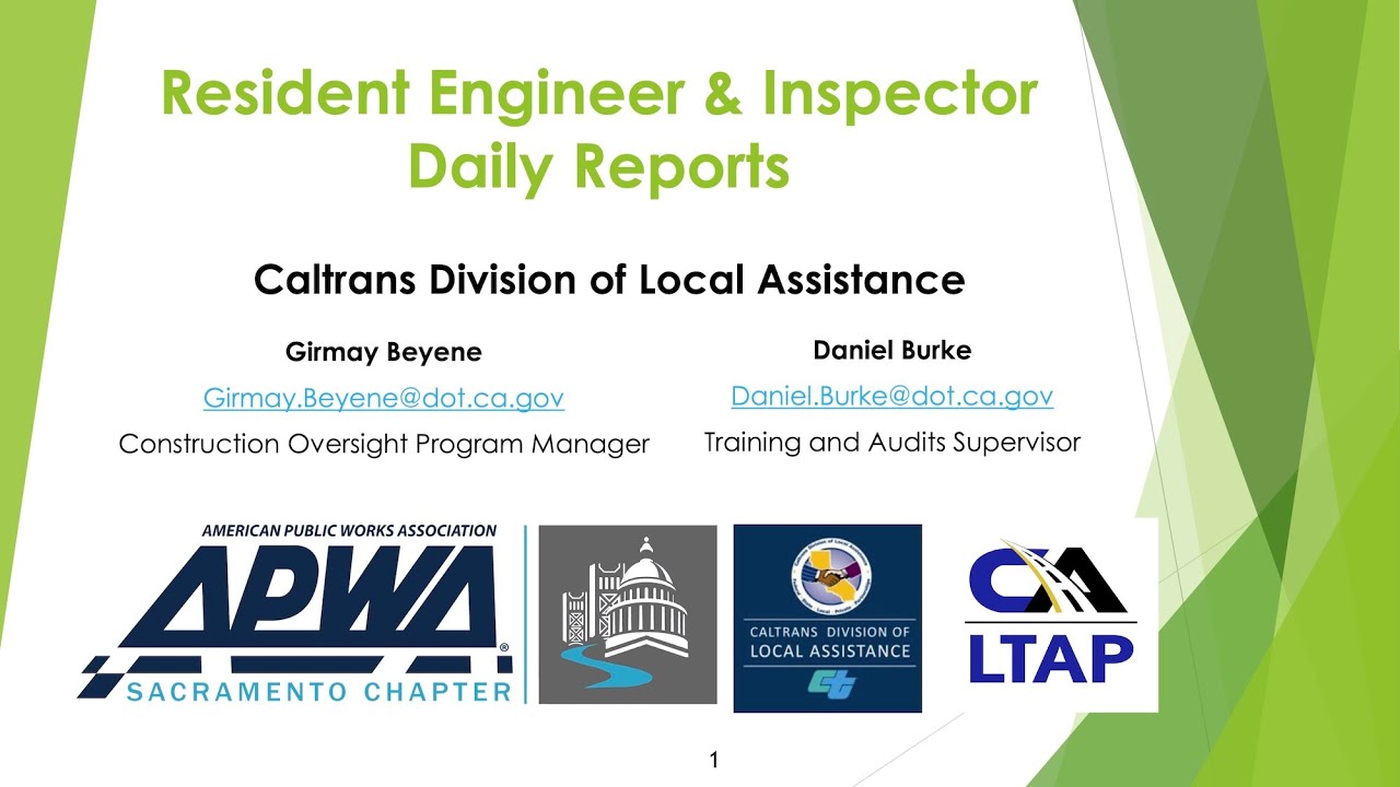 Resident Engineer & Inspector Daily Reports - YouTube