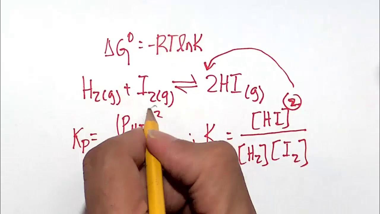 Quick video: Calculating equilibrium constant Kp using Gibbs standard free energy (deltaG) - YouTube