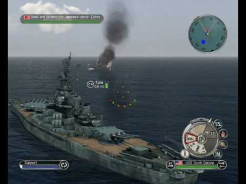 Battlestations Pacific pc gameplay Naval Battle - YouTube