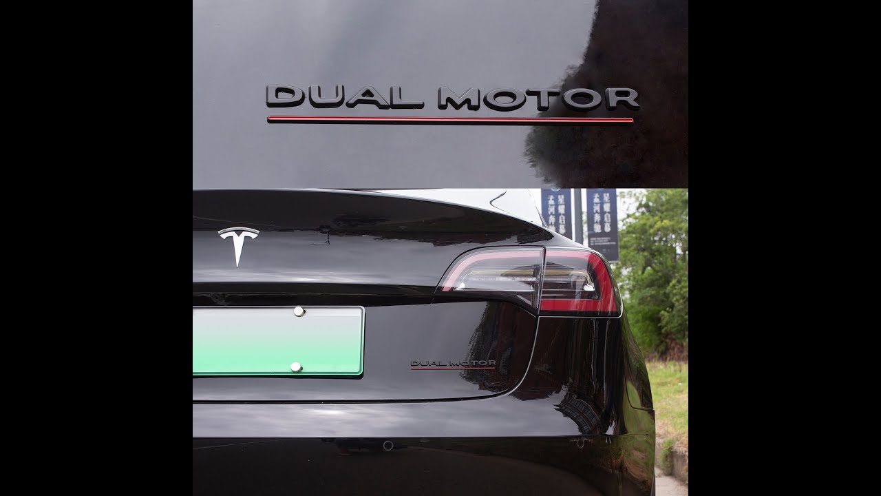 2017-2023 Tesla Model 3 Black 3D Dual Motor Decals Installation Video ...