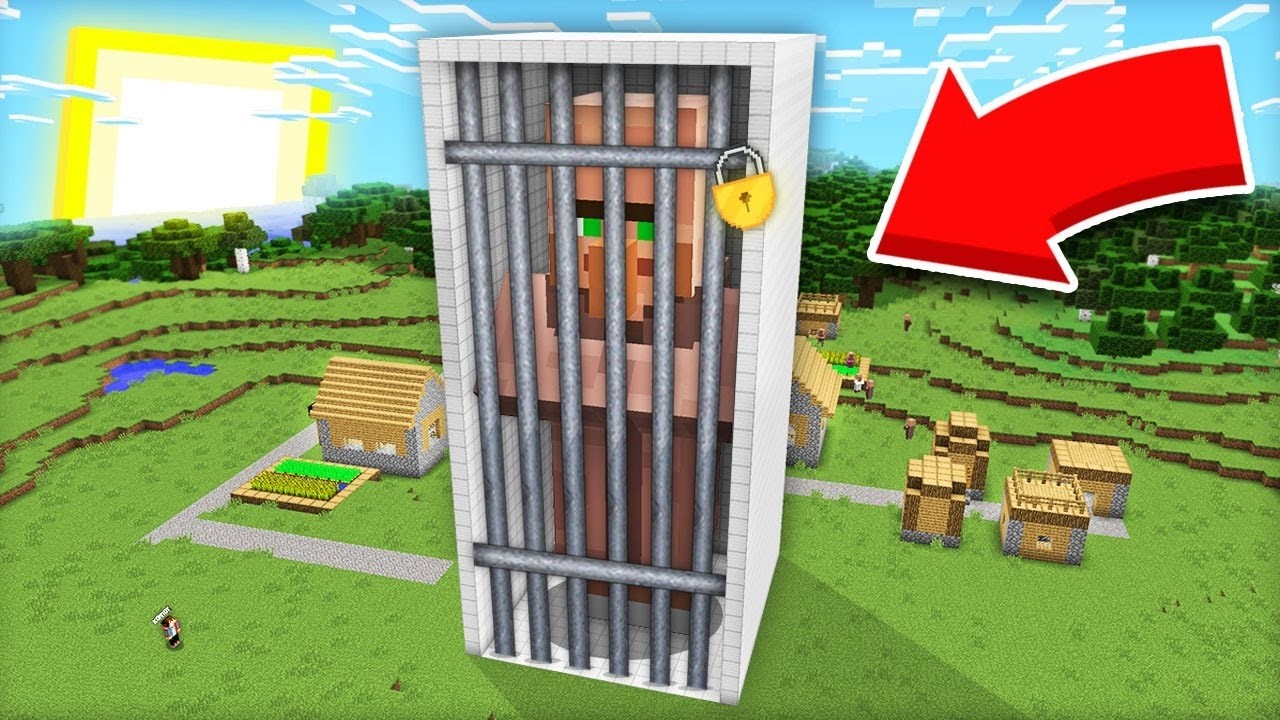 😱 WE LOCKED A GIANT VILLAGER IN A HUGE PRISON! | MINECRAFT - YouTube