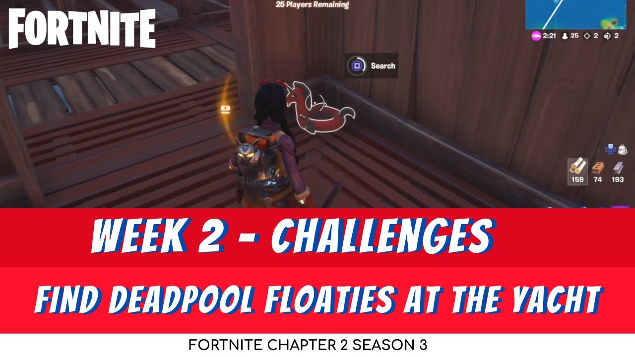 Find Deadpool Floaties At The Yacht - Week 2 Challenges - Fortnite ...