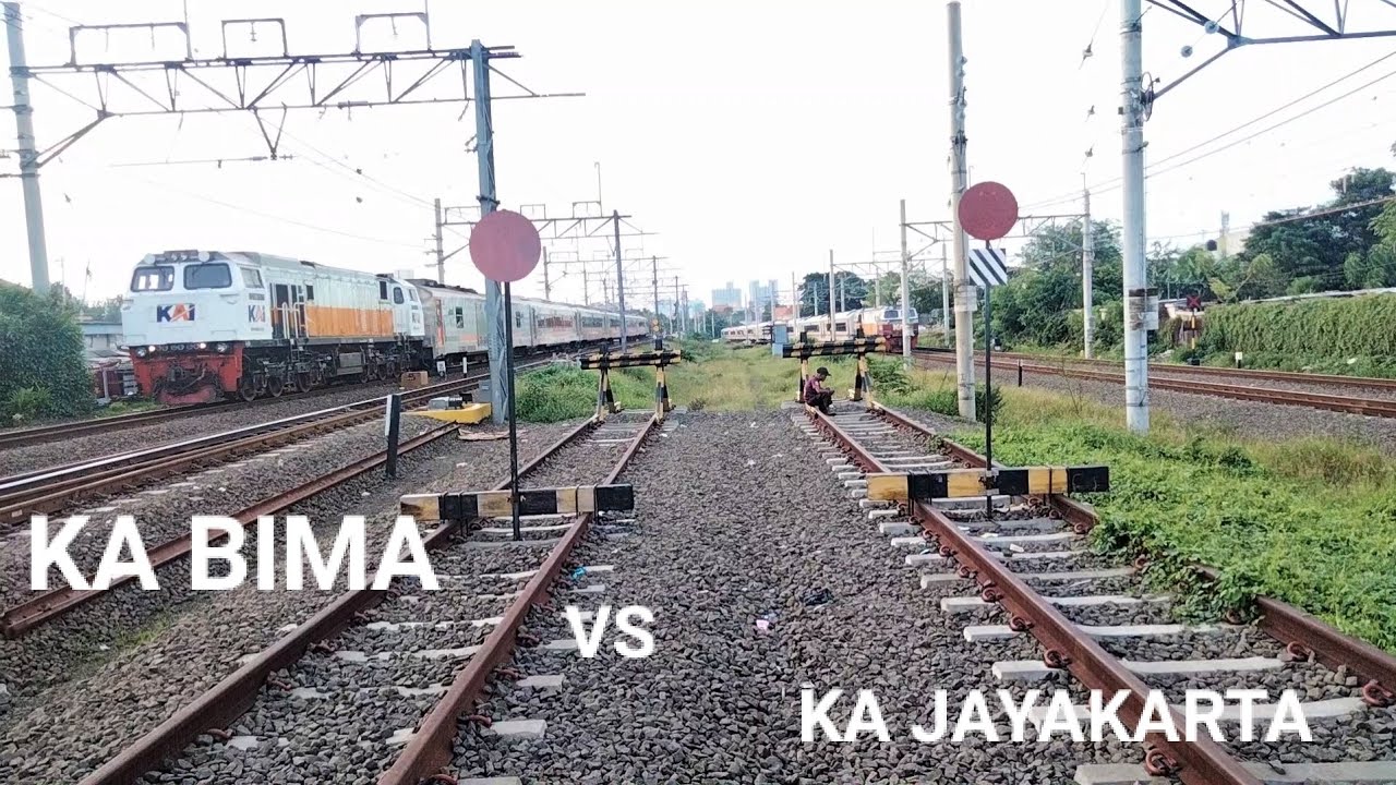 Balapan Kereta api Ka Bima Vs Ka Jayakarta Balapan Di Jalur DDT Stasiun ...