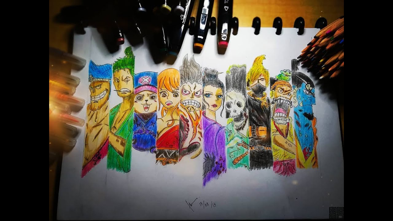 Drawing "Straw Hat Pirates" - [One Piece Wano Arc] - YouTube