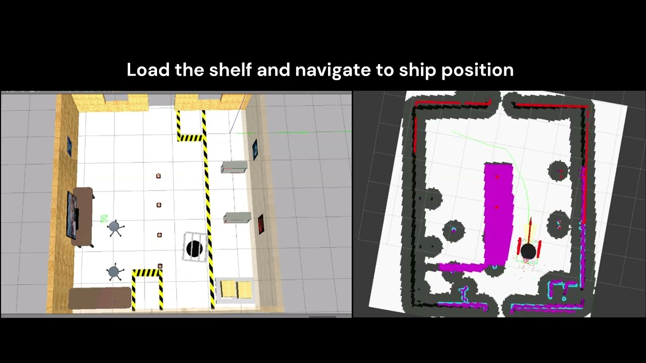 Warehouse AMR - Move shelf to ship position (Simulation) - YouTube