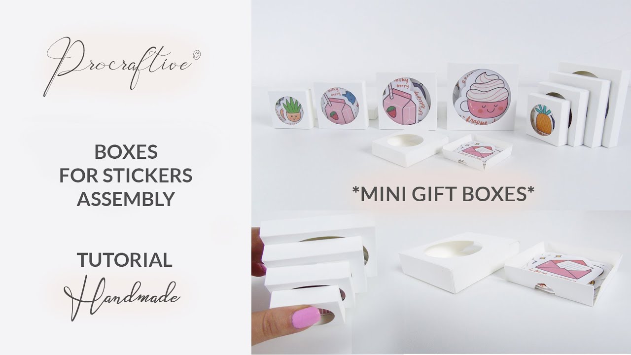 Square Sticker display boxes. Step by step assembly. Files for Cricut ...