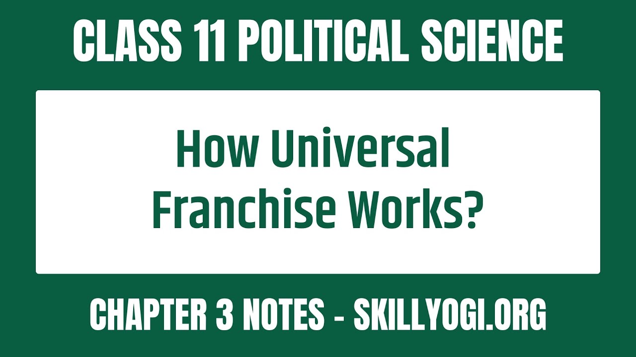 What is Universal Franchise and Right to Contest? | Class 11 Chapter 3 ...