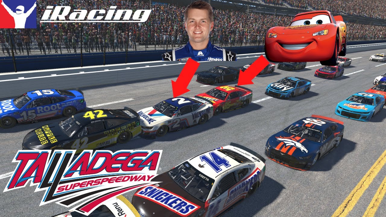Racing with WILLIAM BYRON AND LIGHTNING MCQUEEN at Talladega | iRacing ...
