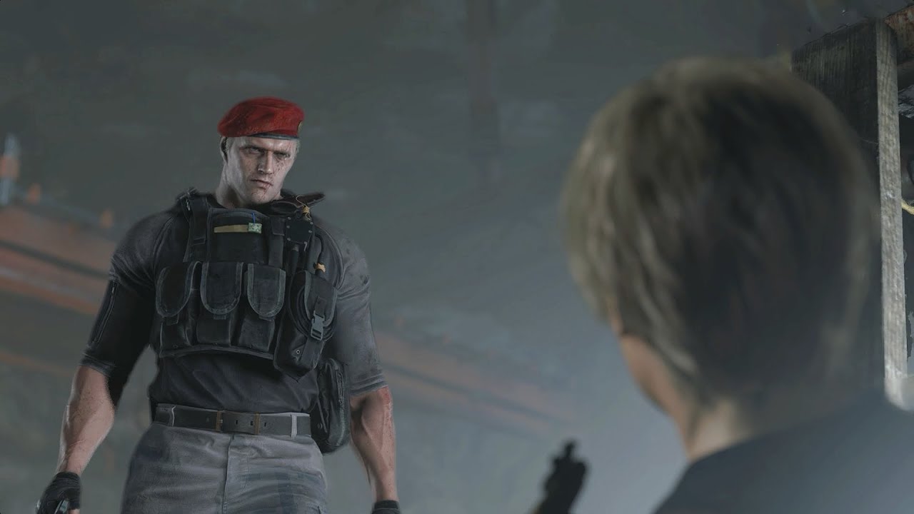 Resident Evil 4 Remake Leon Vs Krauser Knife Fight - YouTube