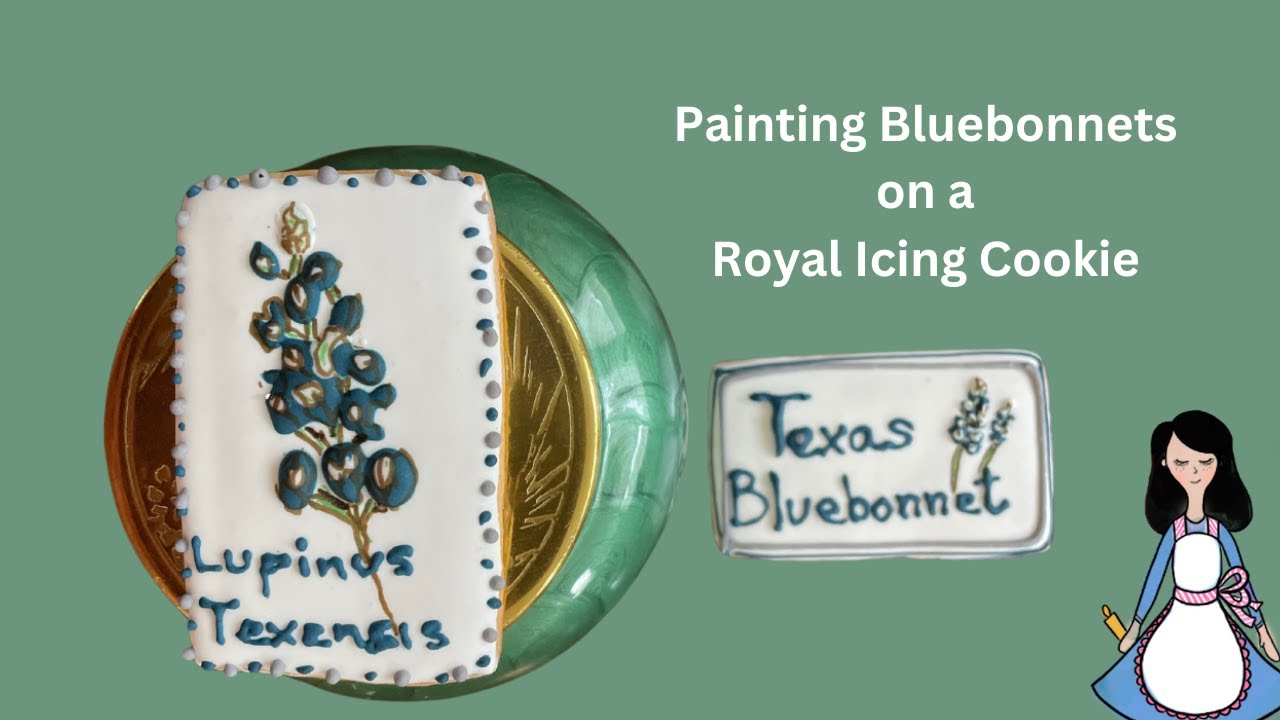 Painting bluebonnets on a royal icing cookie #bluebonnets #royalicing # ...