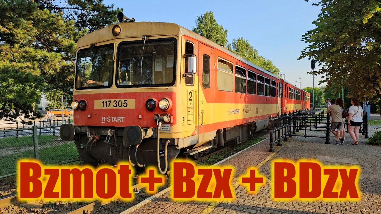 Bzmot érkezik Badacsonyba Bzx és poggyászteres BDzx mellékkocsikkal ...