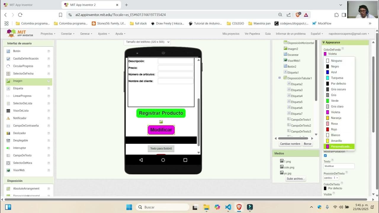 Insertar Datos sheets App inventor CRUD - YouTube
