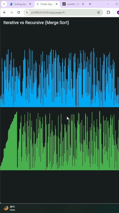 Visualizing Iterative Vs Recursive Merge Sort 🔥🔥 Coding Programming Shorts Youtube