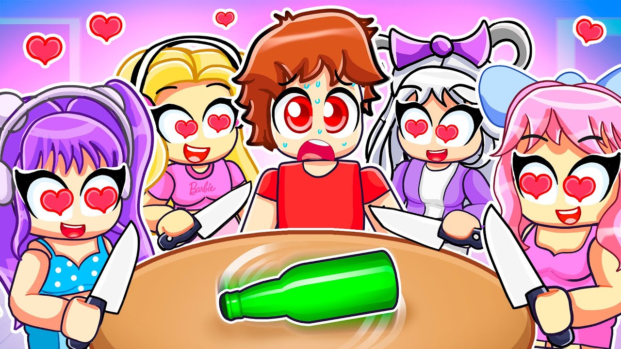 I Played Spin The Bottle With MY CRAZY FAN GIRLS... (Roblox Brookhaven ...
