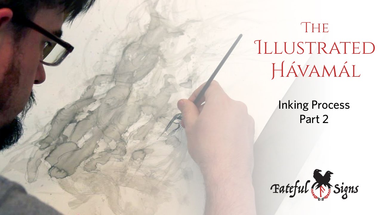 The Illustrated Hávamál - Inking Process - Part 2 - YouTube