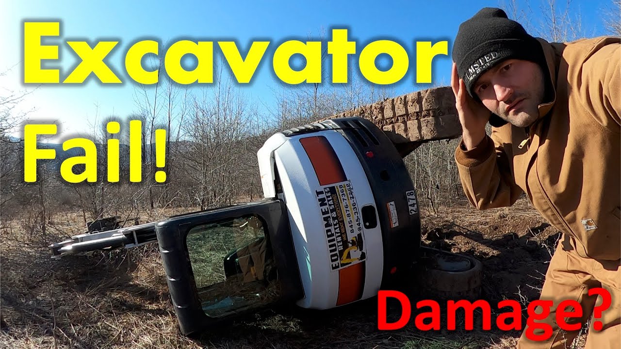 Excavator Flipped Over !!! Abandoned Farm #4 - YouTube