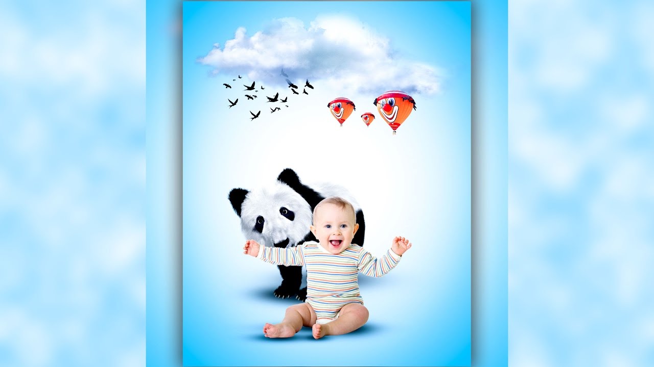 Baby And Panda | Photoshop CC Manipulation Tutorial - YouTube