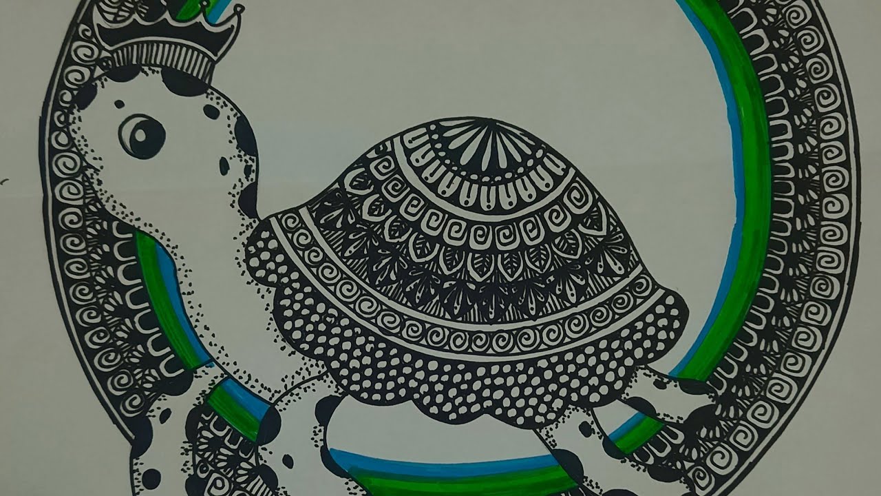 turtle mandala art# how to draw a turtle in mandala art# beautiful ...