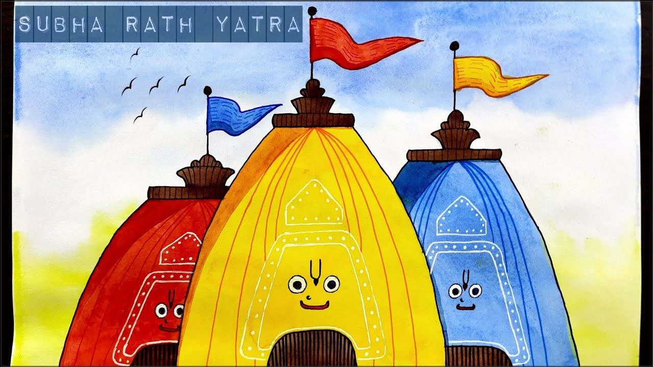 Rath yatra drawing poster | Rath drawing | Jagannath drawing | Easy ...