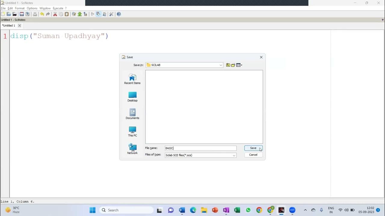 Typing code in SciNotes - YouTube