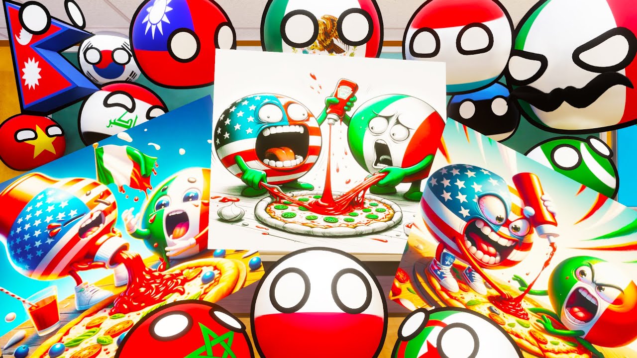 Countryballs School: Draws USA Ketchup on Pizza Italy Trigger ...