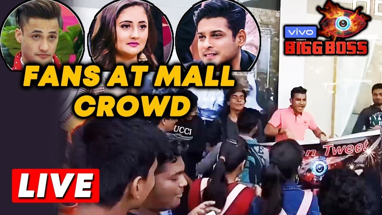 Bigg Boss 13 MALL Task | Fan Crowd Outside Mall | Sidharth, Asim ...