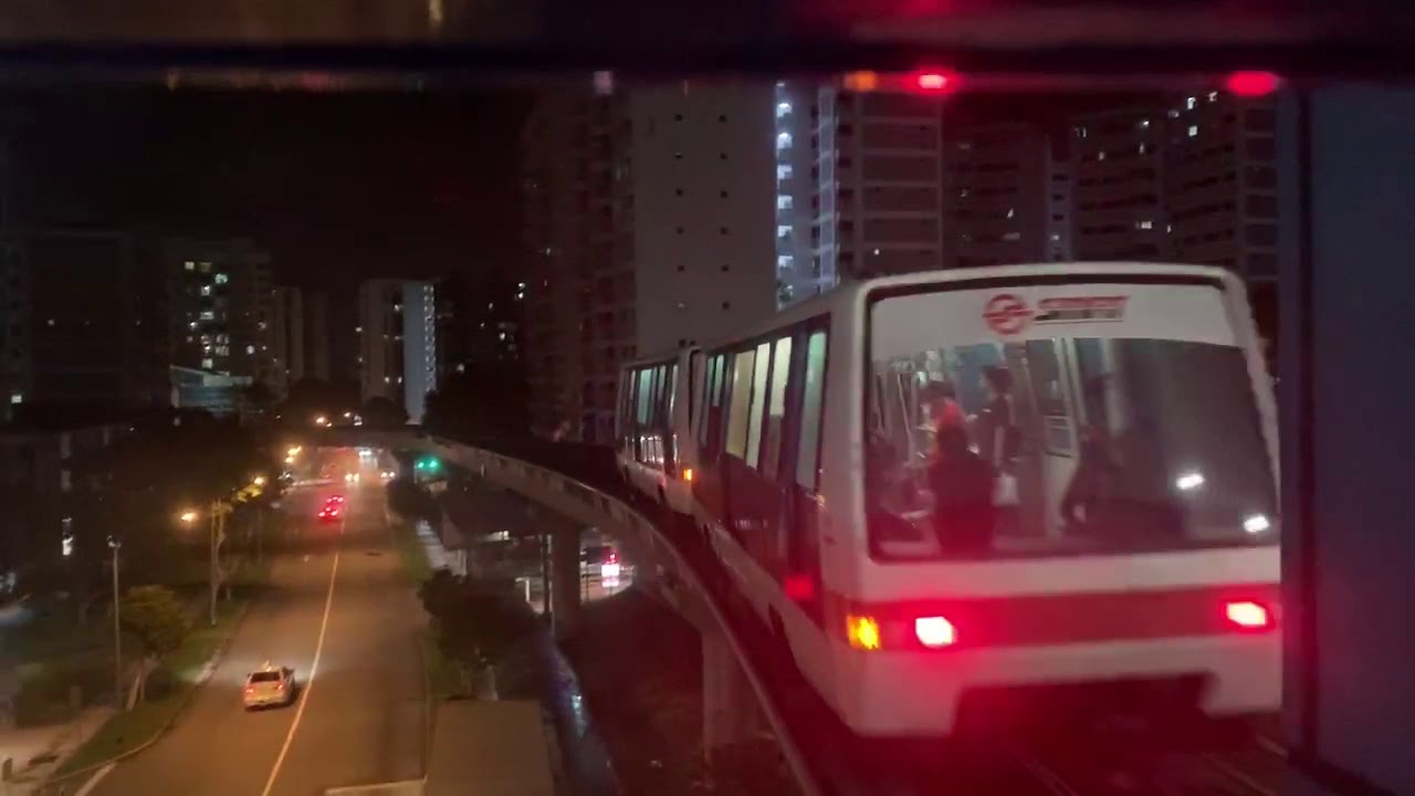 SMRT Trains BPLRT Bombardier Innovia APM 100 C801 [107/116] departing ...