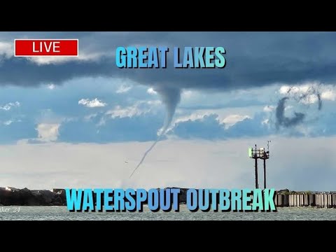 🔴WATCH STORM CHASERS LIVE🔴 chasing a waterspout outbreak on the Great ...