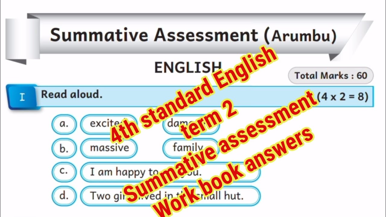 EE 4th standard English term 2 work book answers Summative assessment ...
