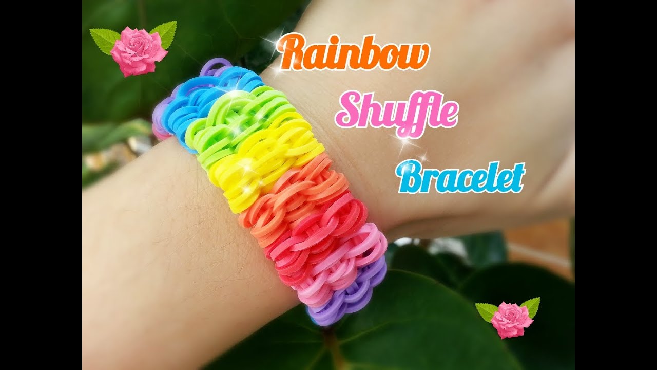 Rainbow Shuffle Rainbow Loom Bracelet Tutorial（Full Length Part 2）~ How ...