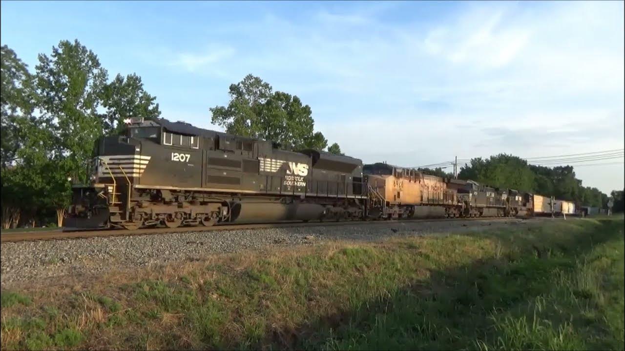 NS 1207 (EMD SD70IAC) Leads NS 154 Cowpens to Lowell (6/12/22) - YouTube