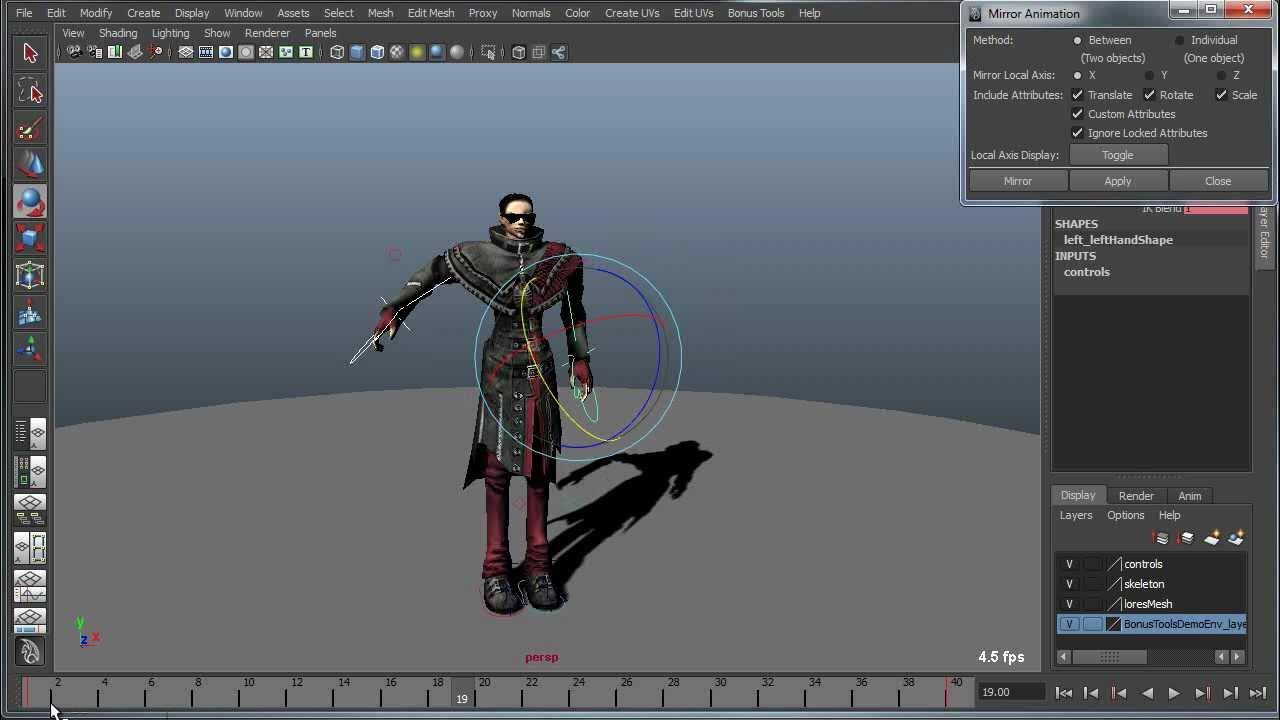 Maya BonusTools - Mirror Animation - YouTube
